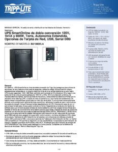 ficha tecnica ups 1kva tripplite su1000xla - American Insap